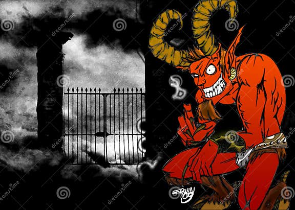 Evil Satyr stock illustration. Illustration of cartoon - 64100063