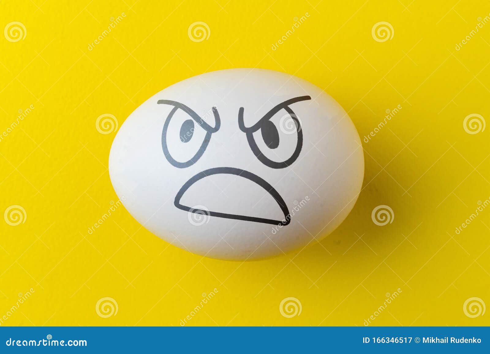 The Evil Scary Angry Face Emotion Painted on the Easter Egg, Halloween ...