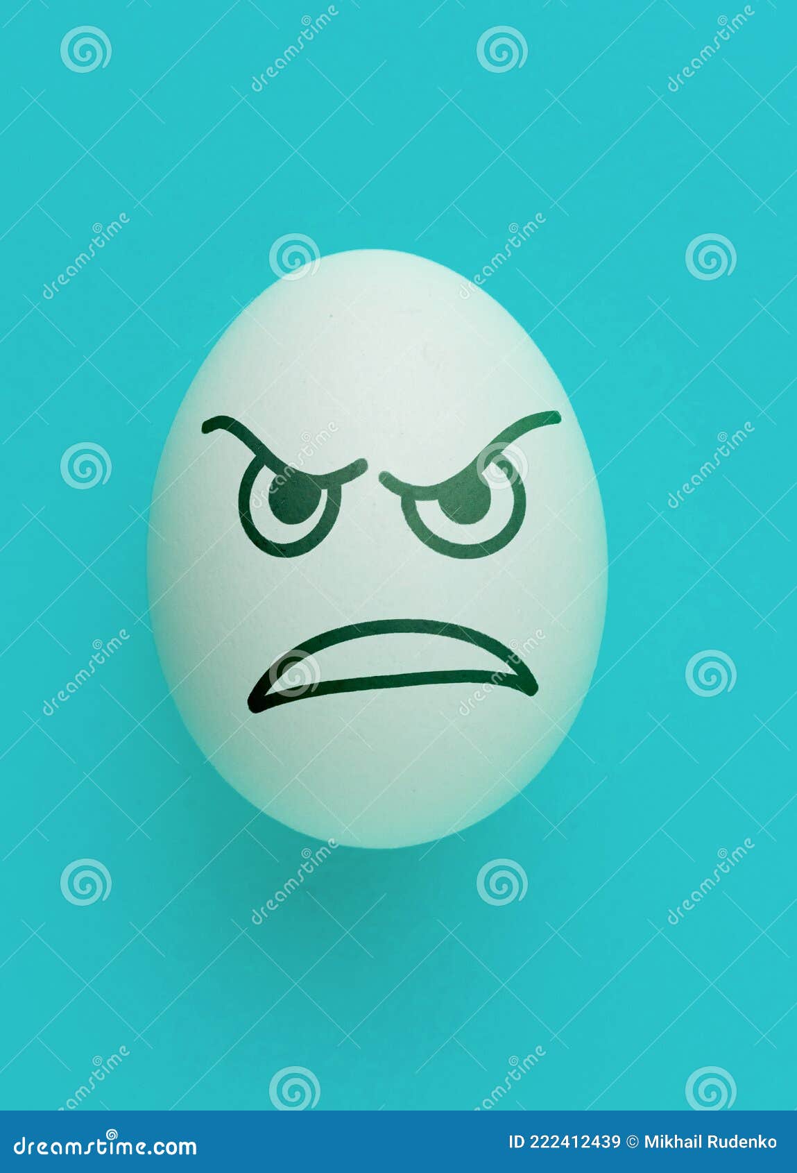 The Evil Scary Angry Face Emotion Painted on the Easter Egg, Halloween ...