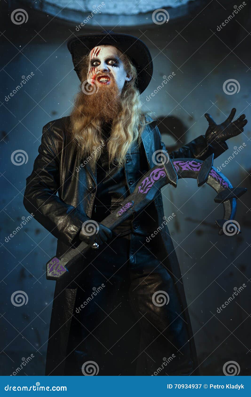 Evil and Scary Bearded Man. Stock Image - Image of beard, frightening ...