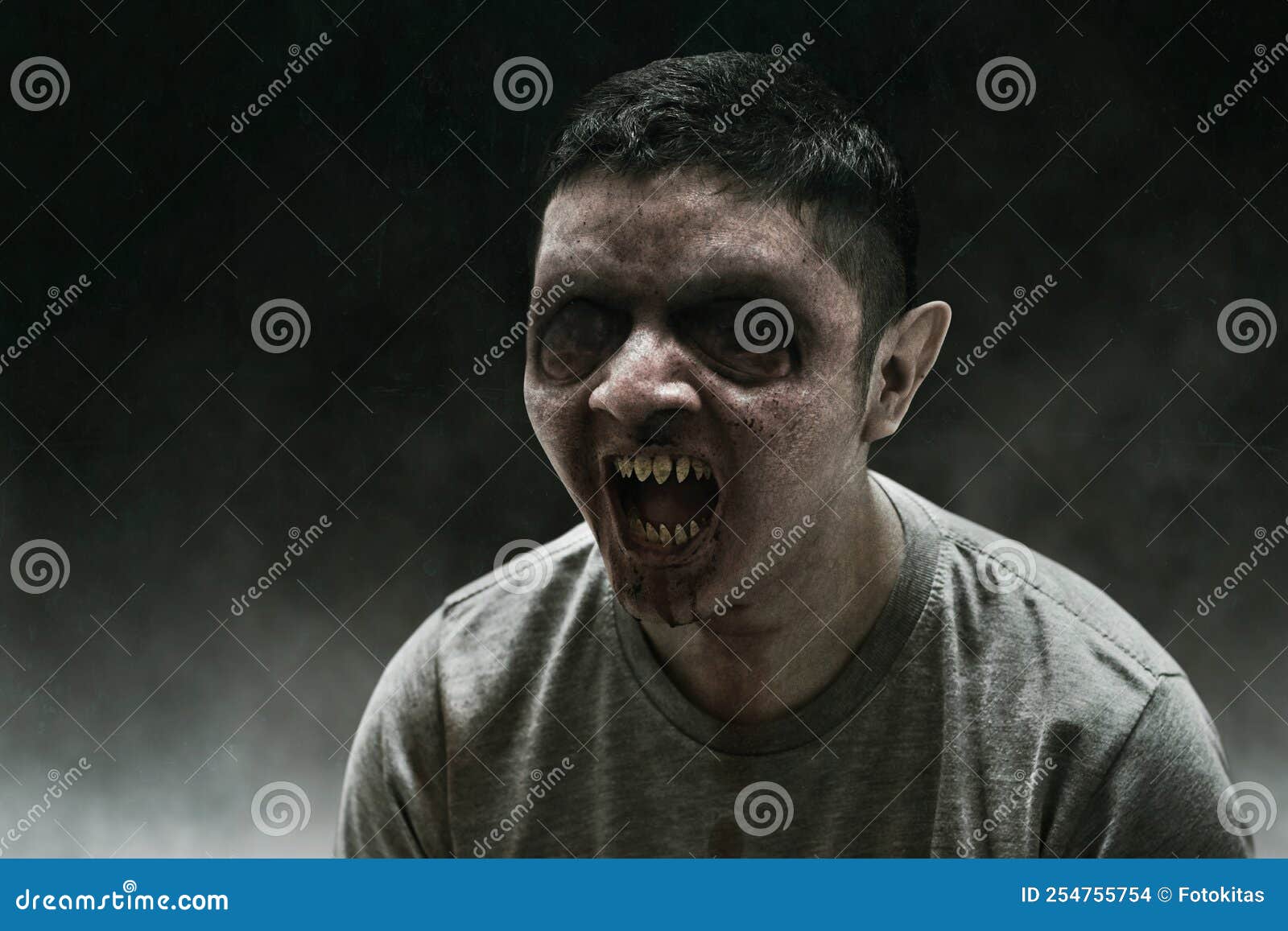 Evil Scary Ghost on Dark Backgrounds Stock Photo - Image of face ...