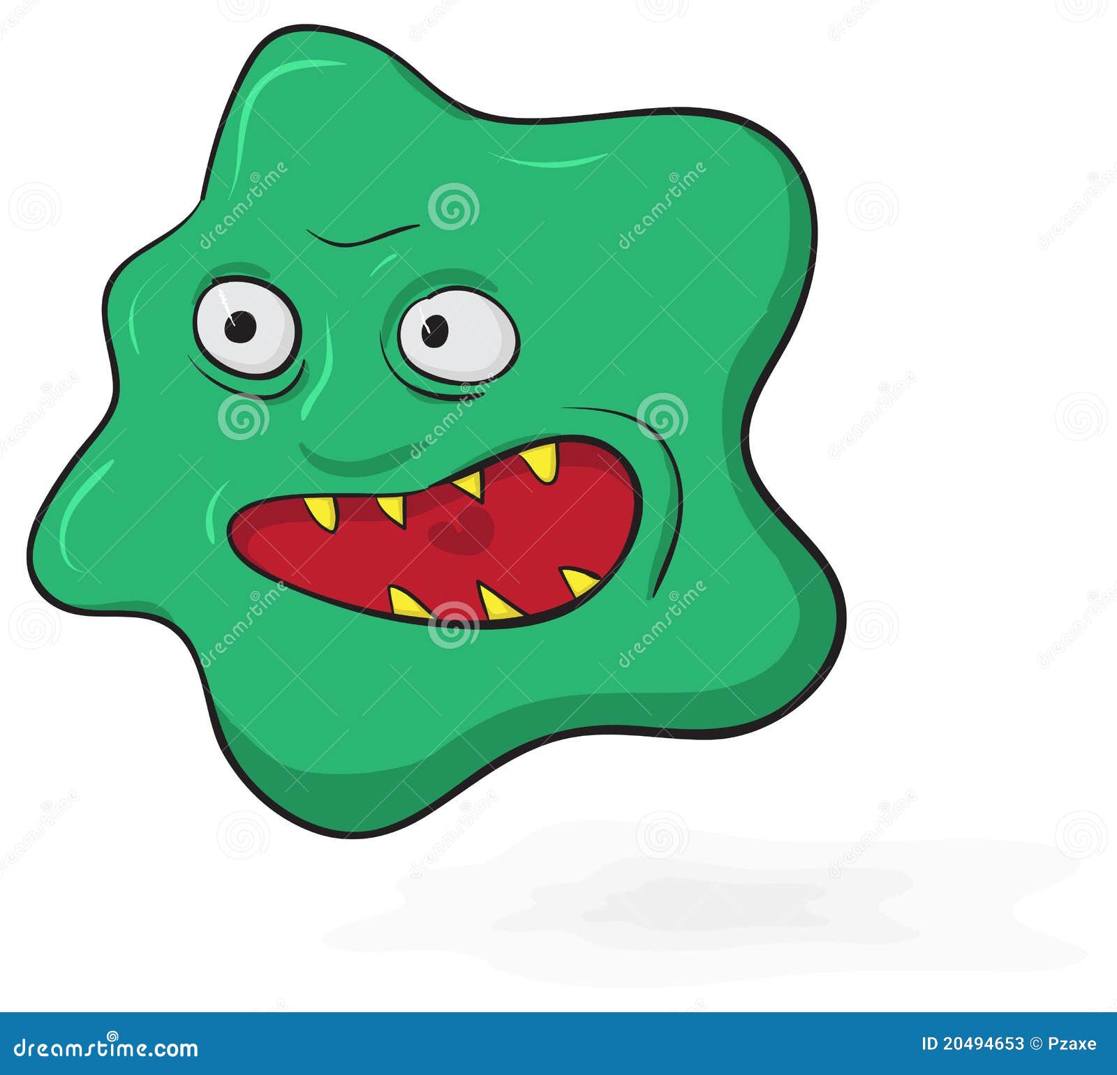 Green Microbe. Cartoon Disease Infection Germ Character | CartoonDealer ...