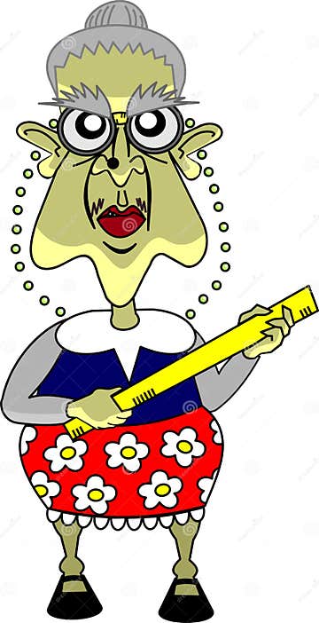 Evil school teacher stock illustration. Illustration of ruler - 4717406