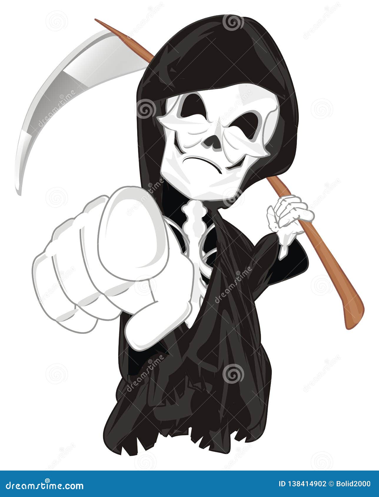 Evil skeleton show gesture stock illustration. Illustration of bones ...