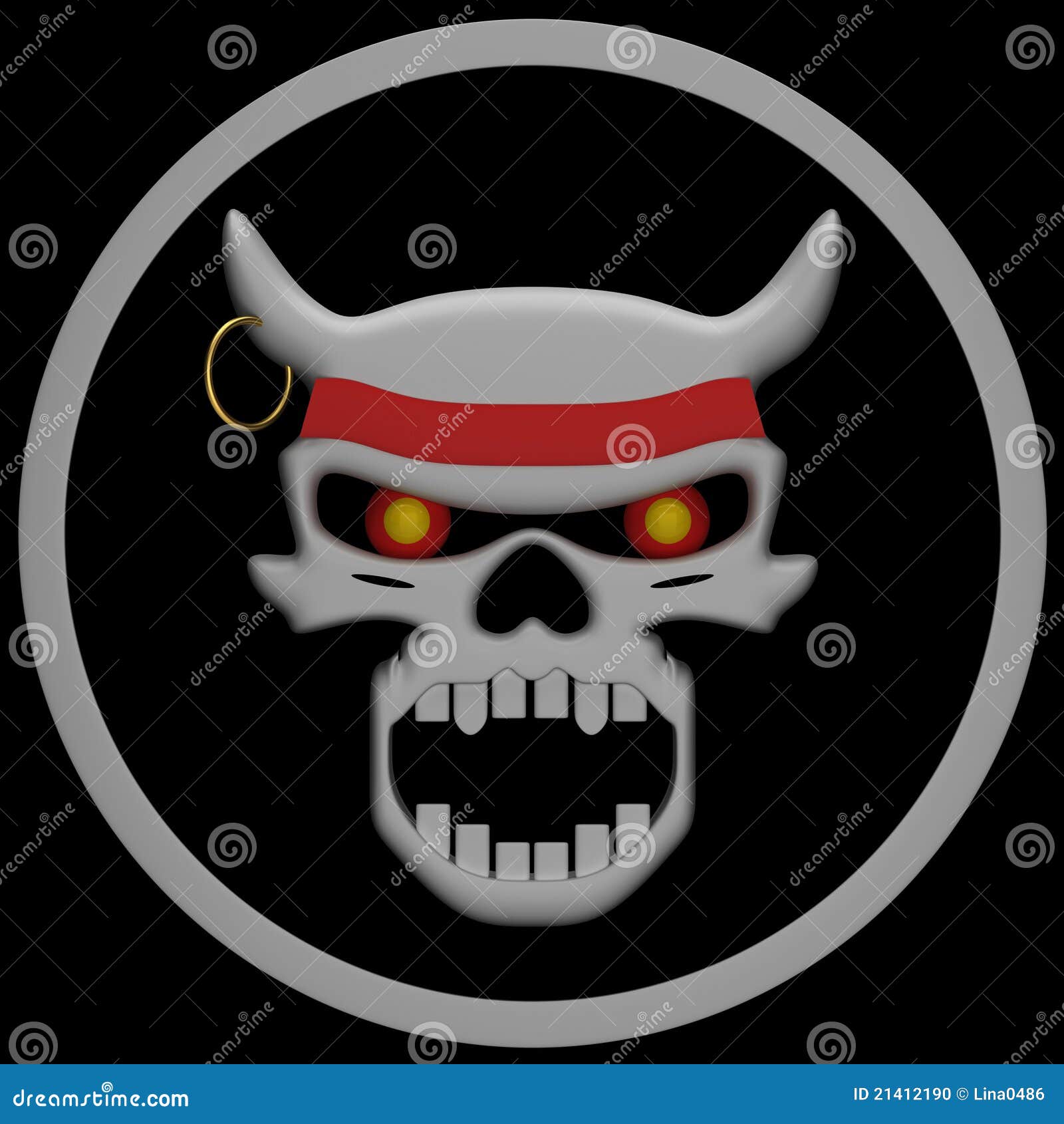 Evil Skull stock illustration. Illustration of icon, rogue - 21412190