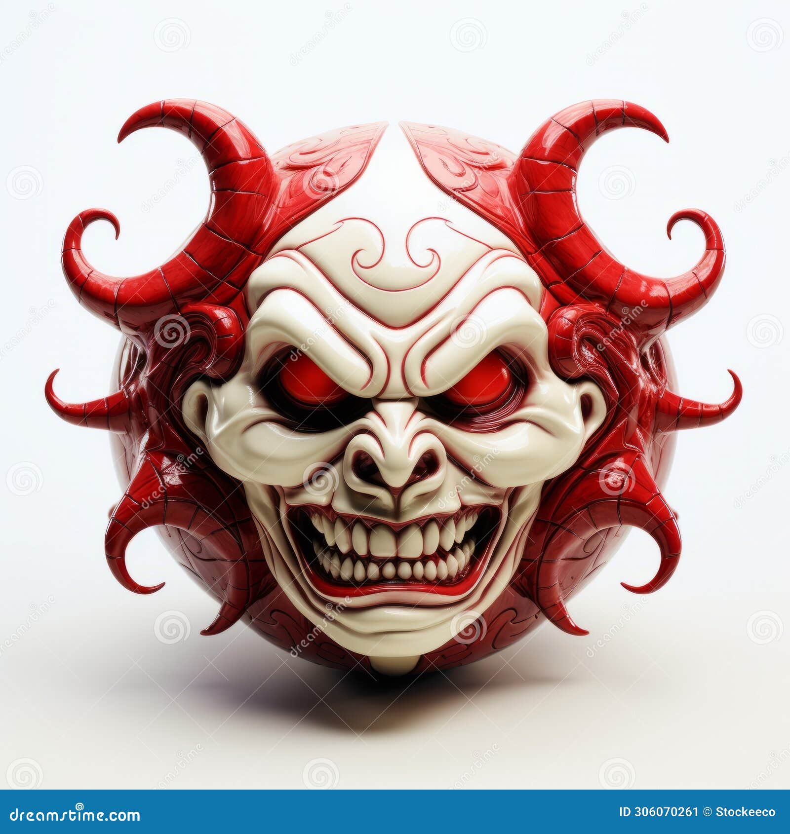 Evil Skull 3d Rendering In Japonism Style - Devilcore Spherical ...