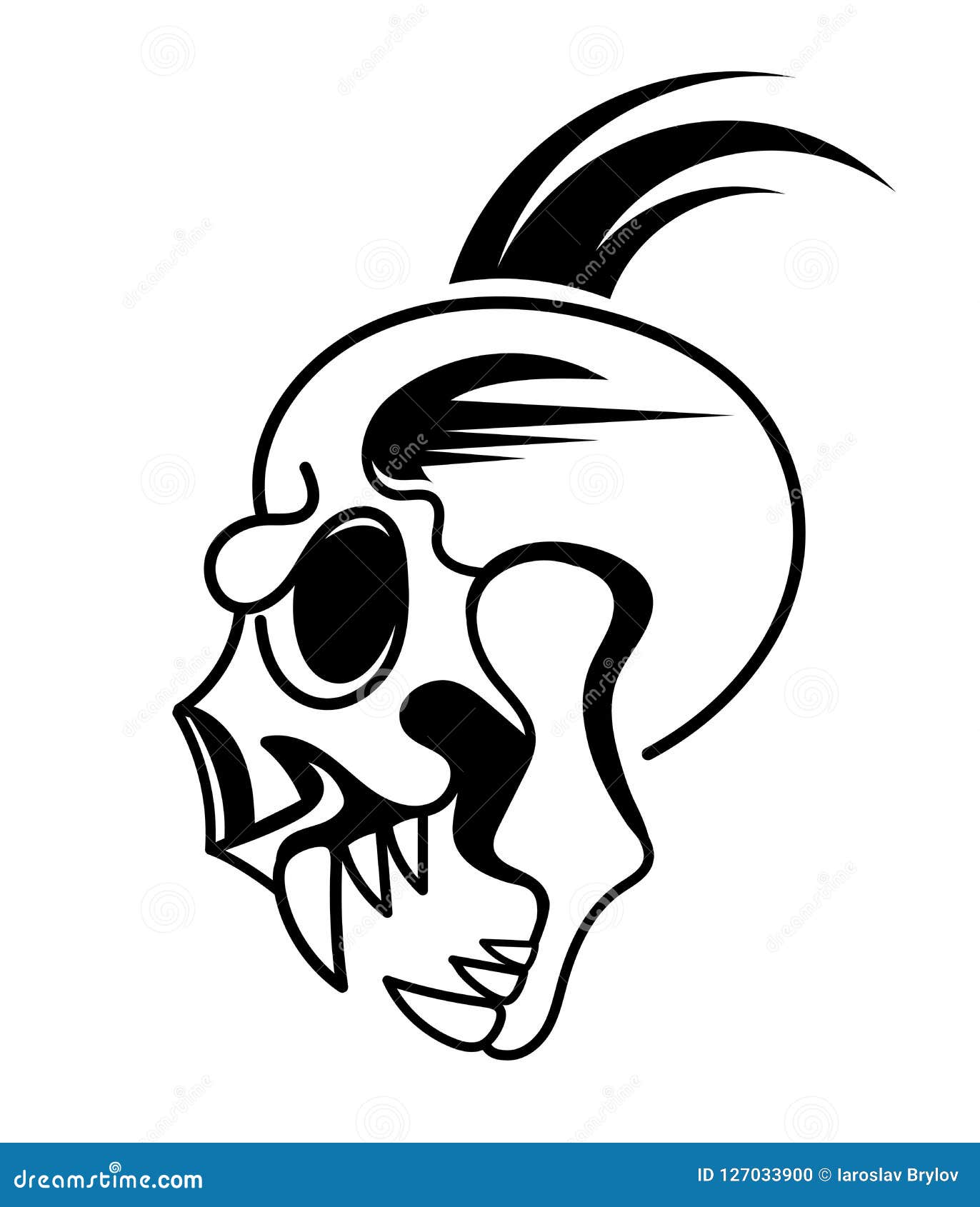 Evil Skull Side View Vector Illustration on Background Stock Vector ...