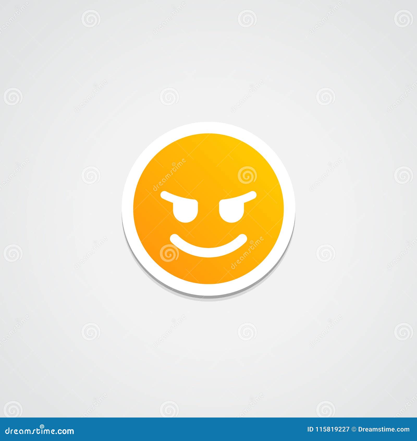 Evil Smile Emoji Sticker stock illustration. Illustration of sticker ...