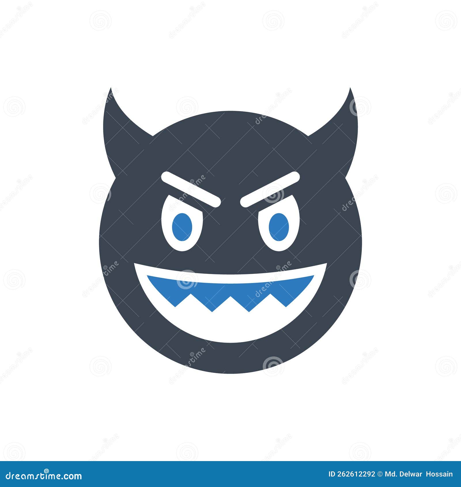 Evil smile icon stock vector. Illustration of grin, angry - 262612292