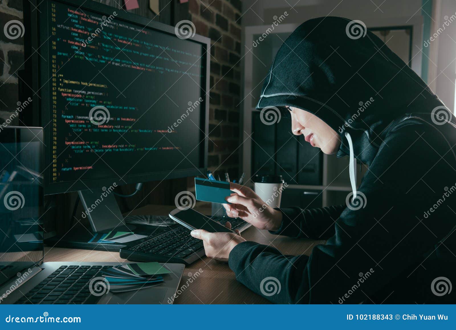 Evil Hacker Trying To Scam People Online Stock Image | CartoonDealer ...
