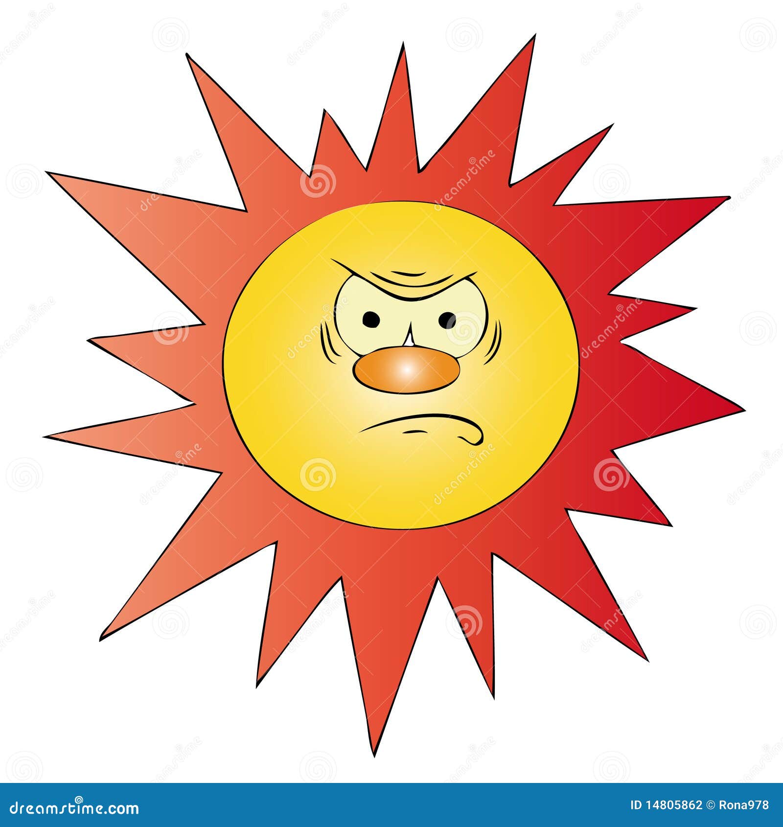 Evil sun stock vector. Illustration of gold, star, element - 14805862