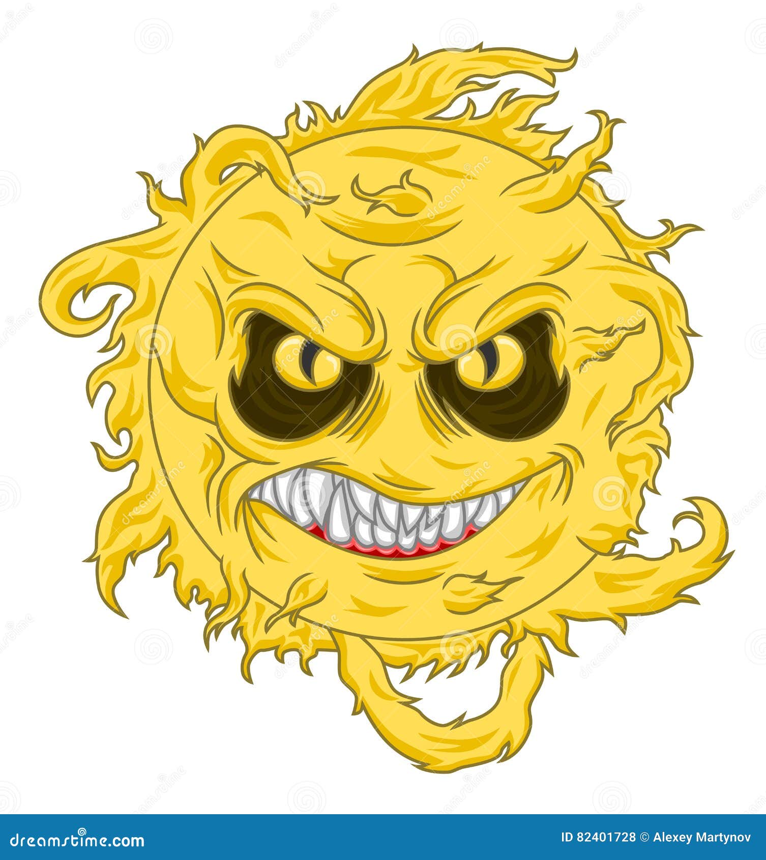 Evil sun stock vector. Illustration of summer, protuberance - 82401728