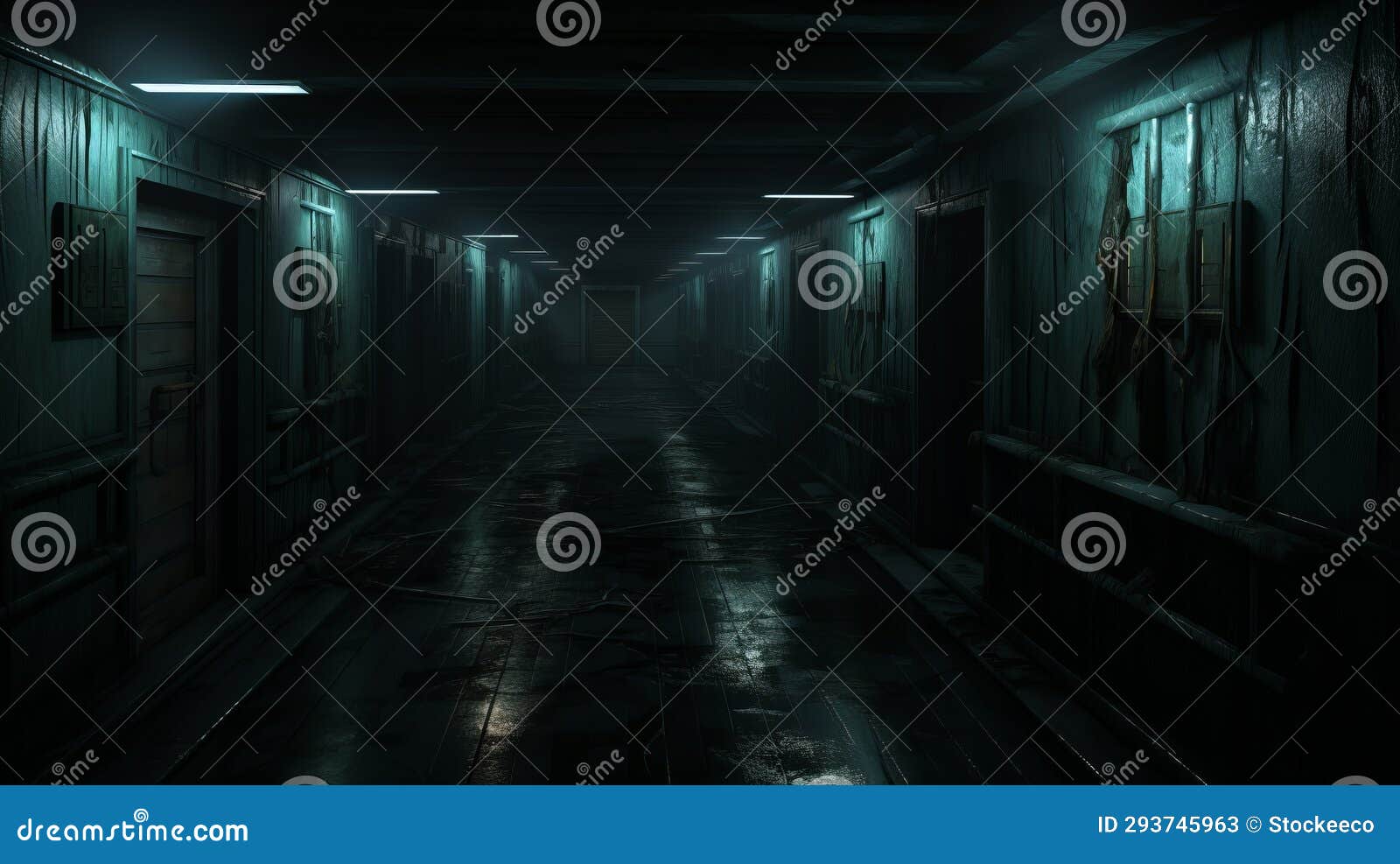 Evil Suspicion: a Hyper-detailed Rendering of a Dark Emerald Corridor ...