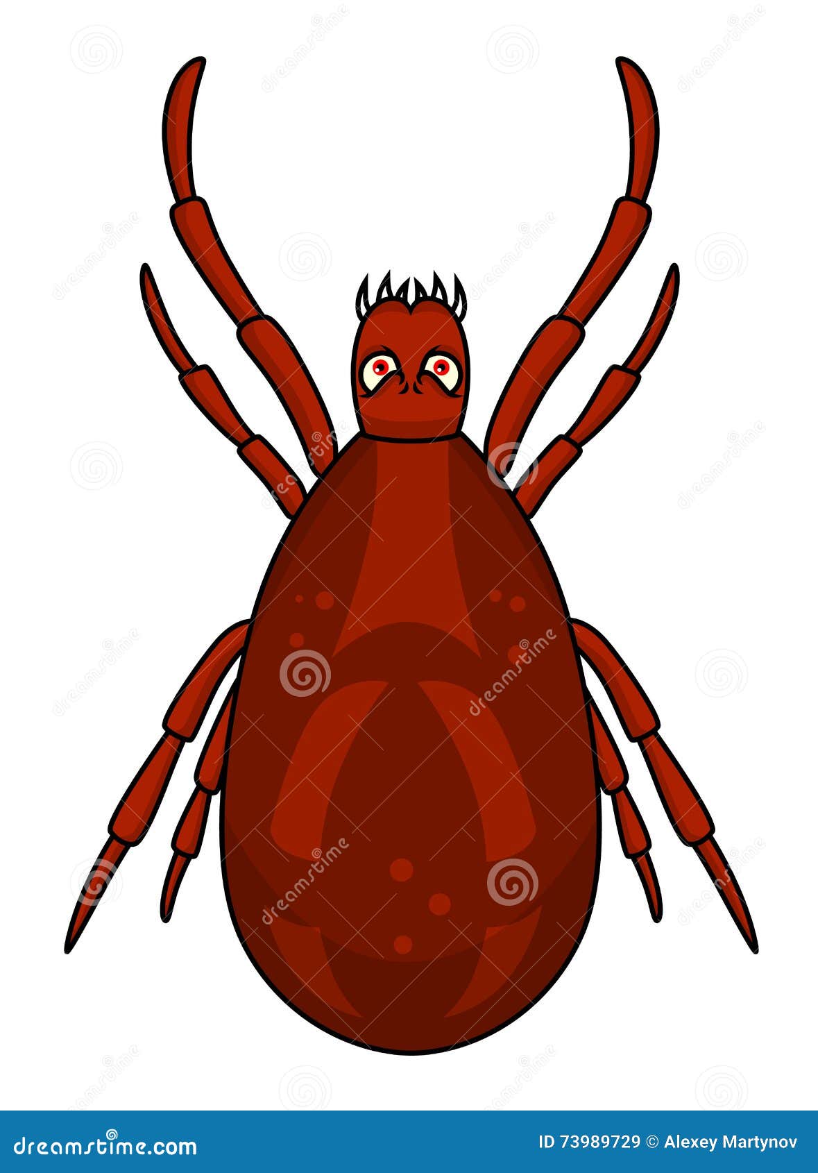 Evil tick stock vector. Illustration of anger, insect - 73989729