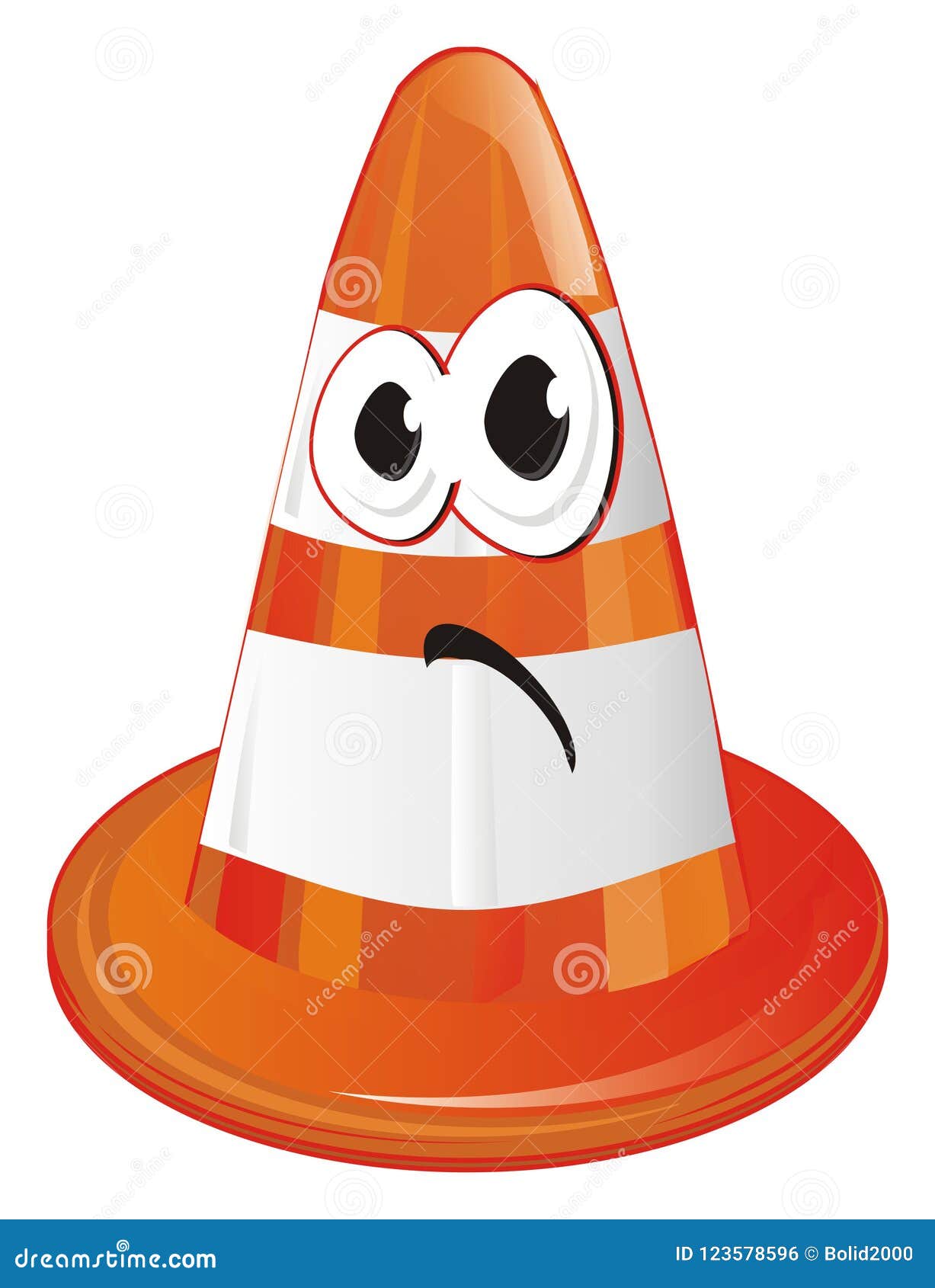 Evil traffic cone stock illustration. Illustration of symbol - 123578596