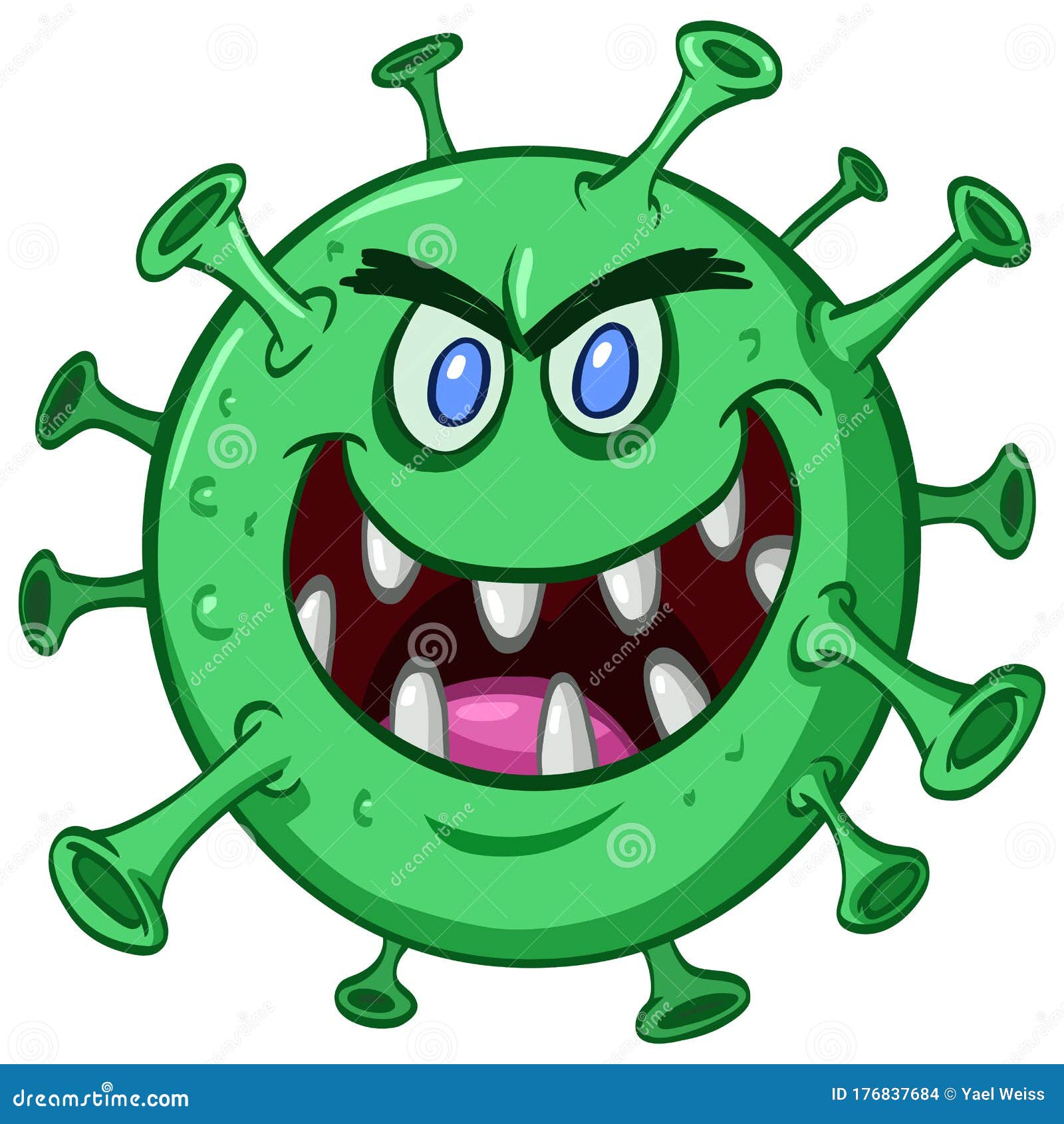 Evil virus stock vector. Illustration of disease, germ - 176837684