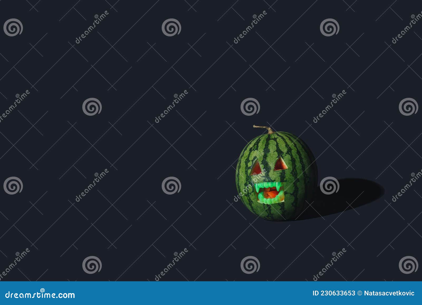 Evil Watermelon Pumpkin Ghost Face with Vampire Teeth Stock Image ...
