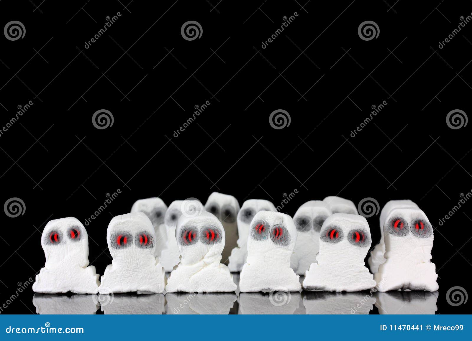 Evil White Ghosts in a Crowd Stock Image - Image of haunt, marshmallow ...