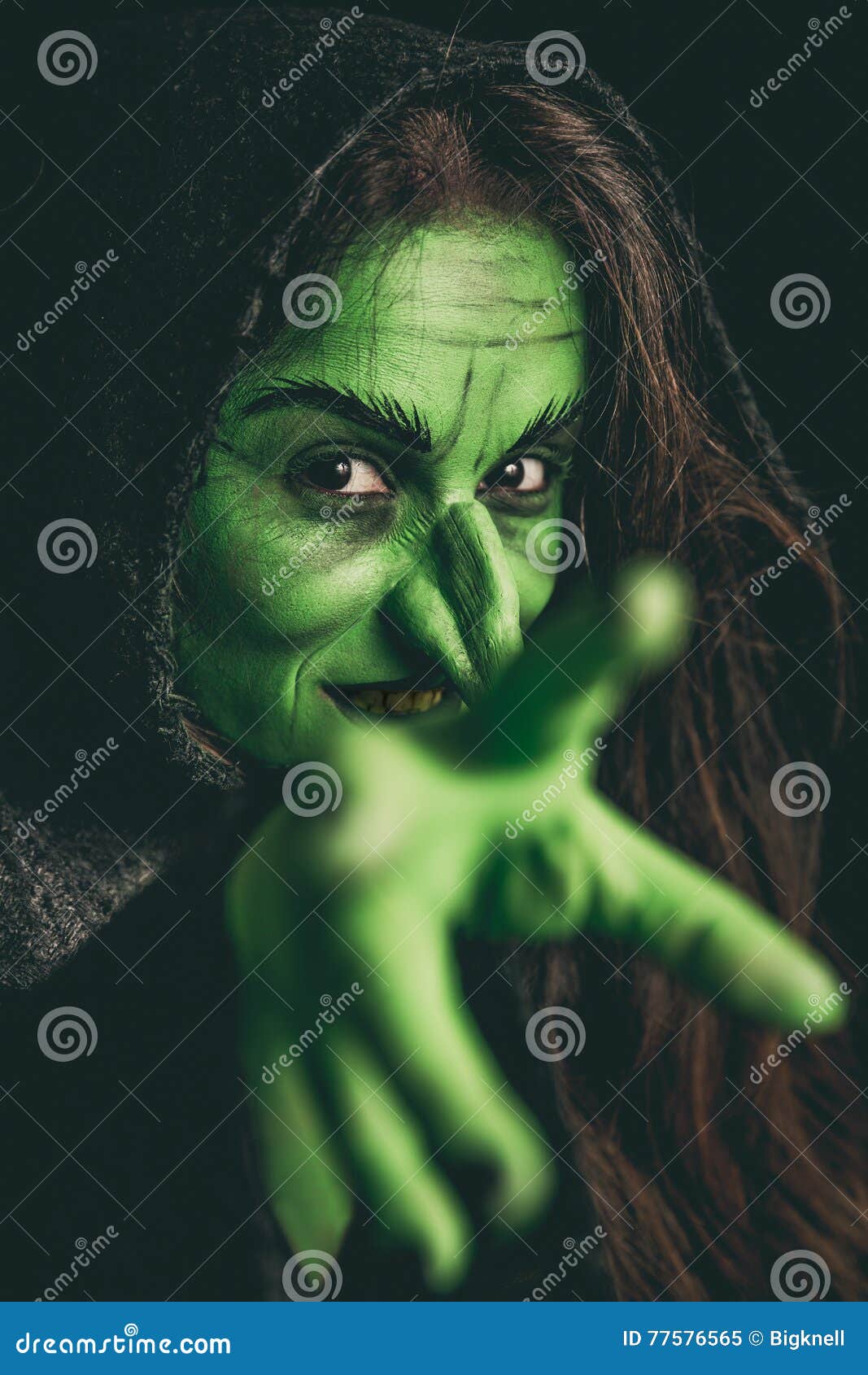Evil witch casting a curse stock image. Image of spell - 77576565