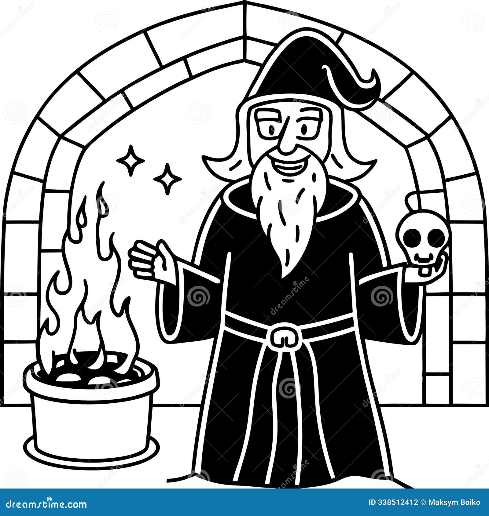 Evil Wizard or Alchemist Making the Witchcraft in a Dark and Scary ...