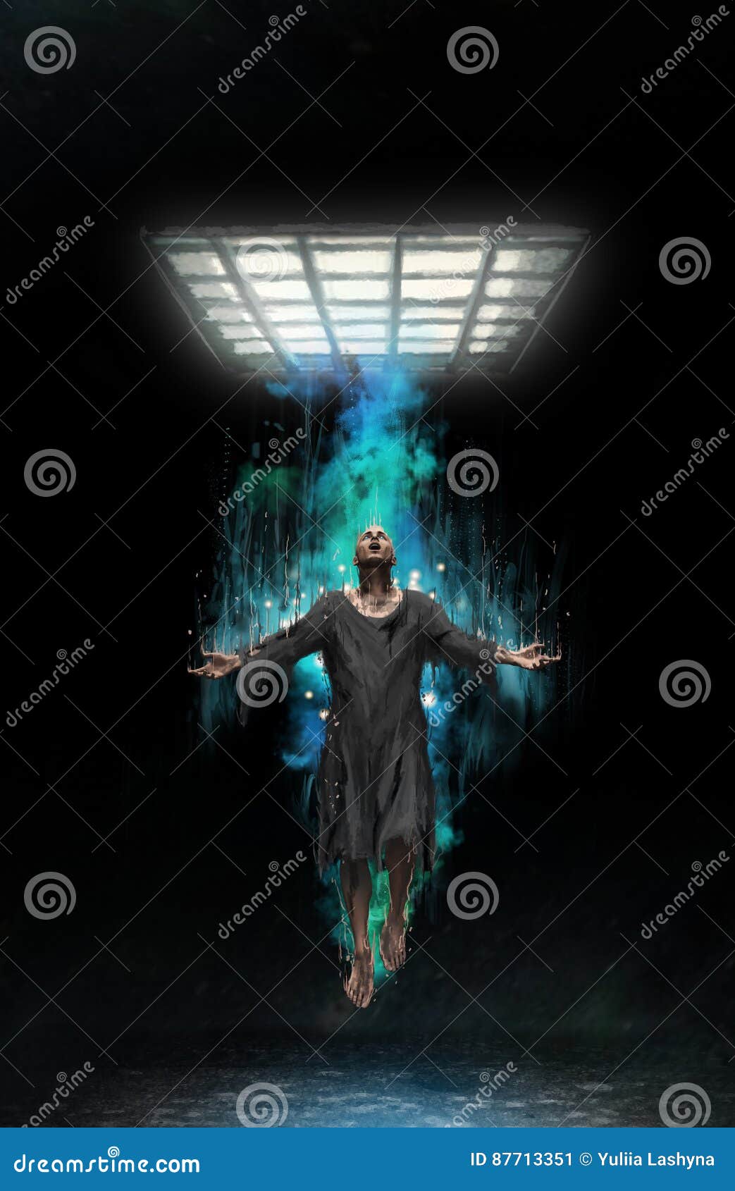 Evil Wizard Casting Spell On Planet Earth, Cartoon Character Vector ...