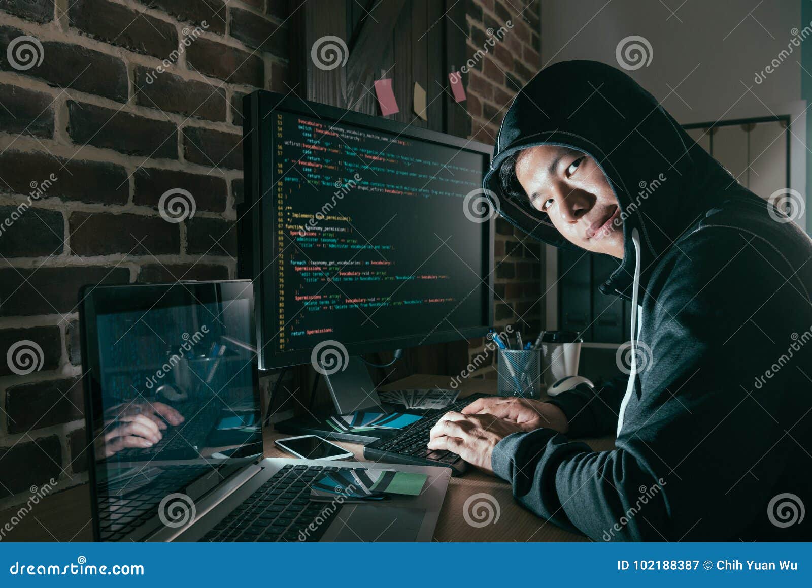 Evil Young Computer Programmer As Hacker Stock Image - Image of ... Evil Young Computer Programmer As Hacker Stock Image - Image of ...