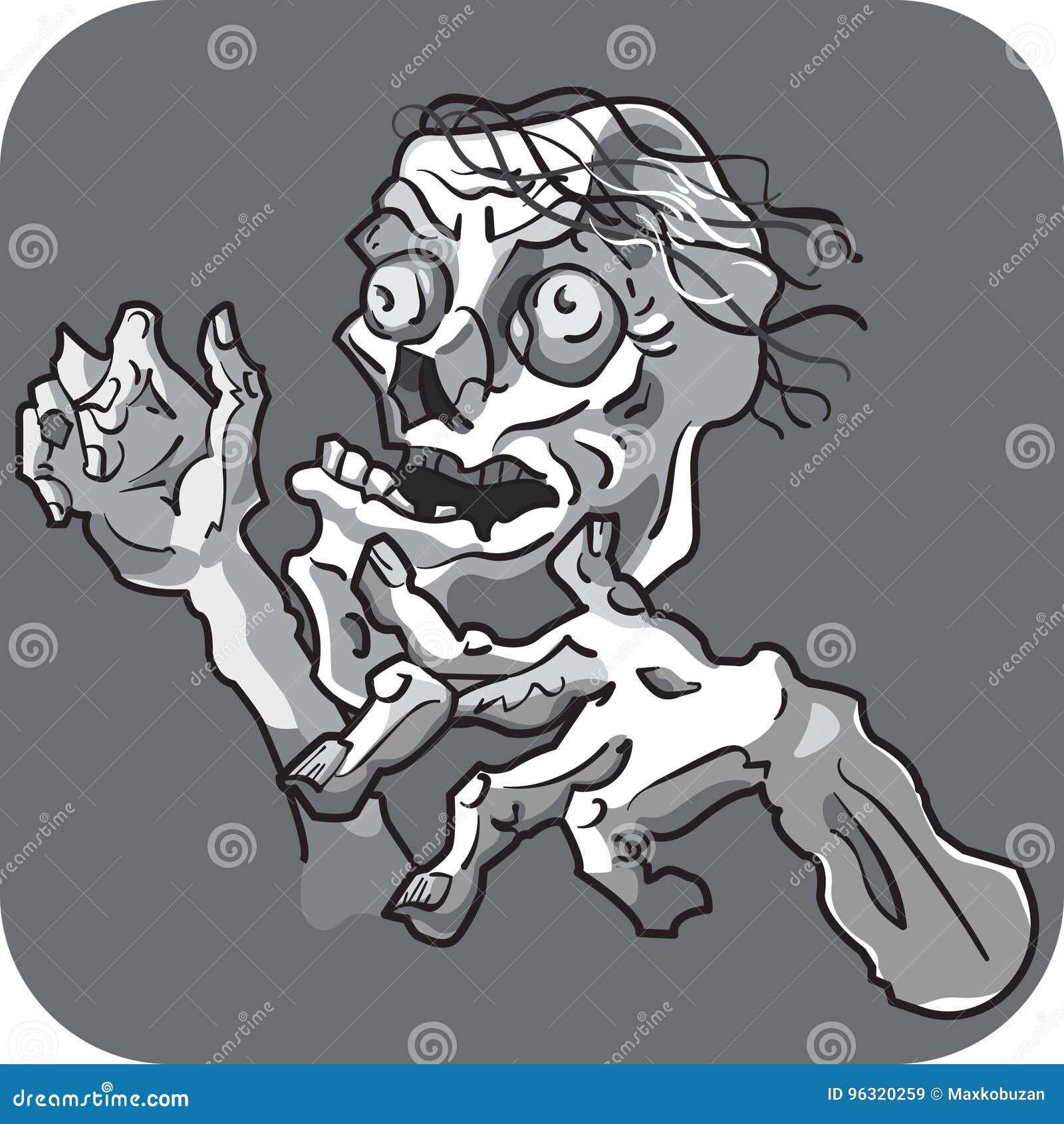 Evil Zombie Undead Cyborg Vector Illustration | CartoonDealer.com #27678132