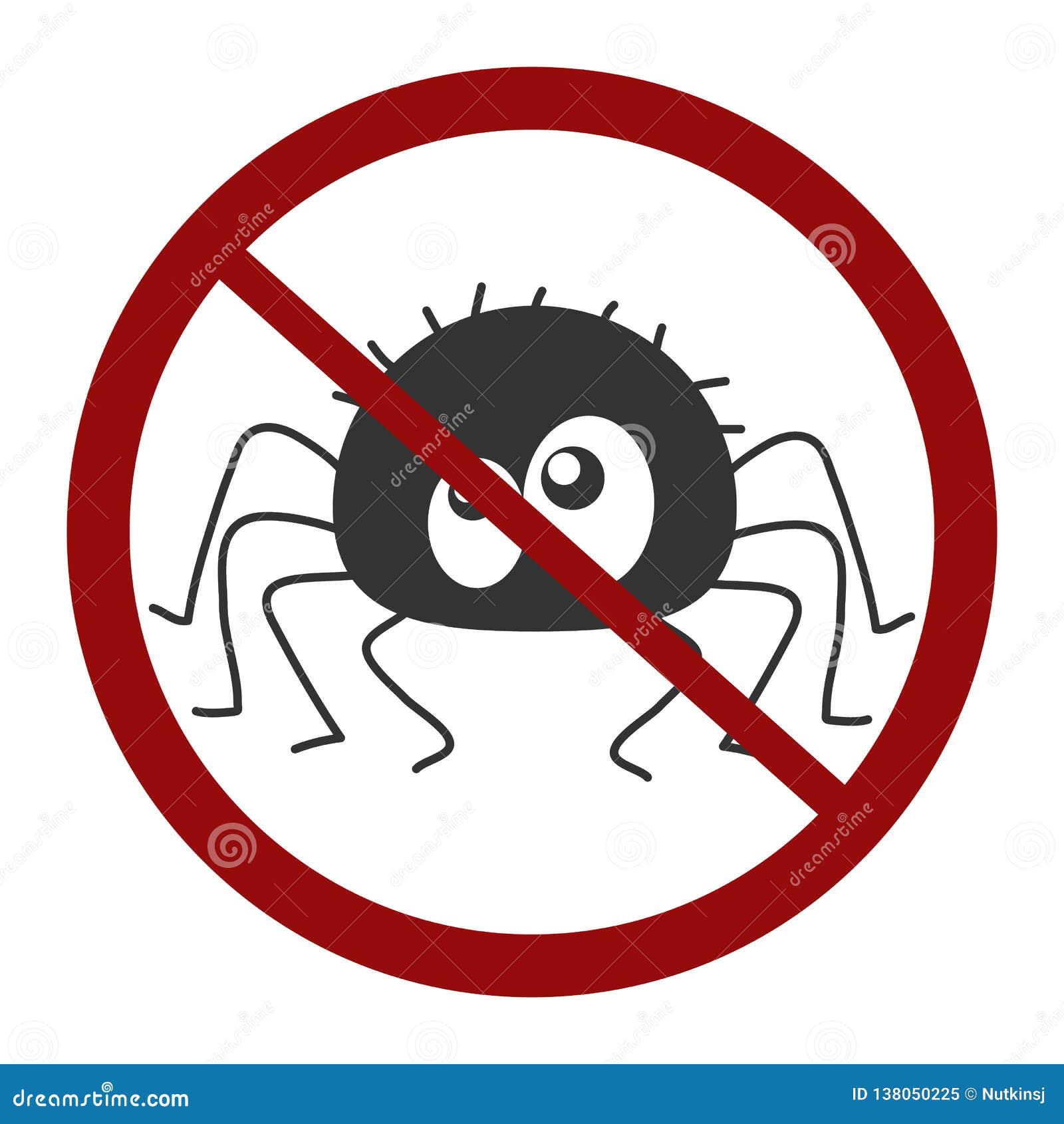 Evite O Sinal Da Aranha Isolado Ilustração do Vetor - Ilustração de ...