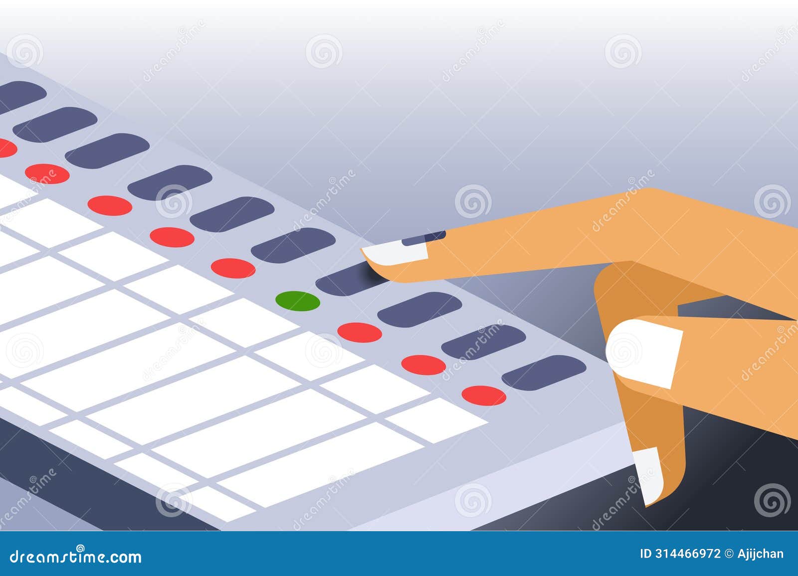 Hand Casting Vote in an Electronic Voting Machine Stock Vector ...