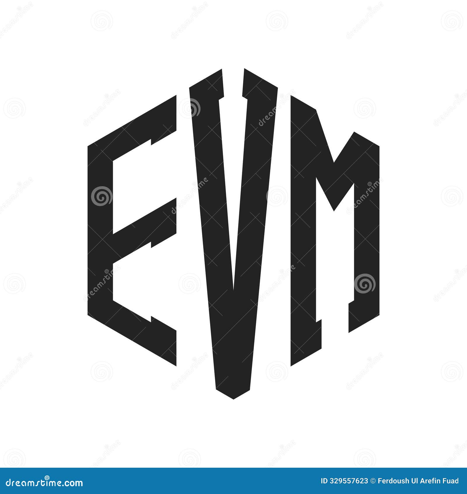 EVM Logo Design. Initial Letter EVM Monogram Logo Using Hexagon Shape ...