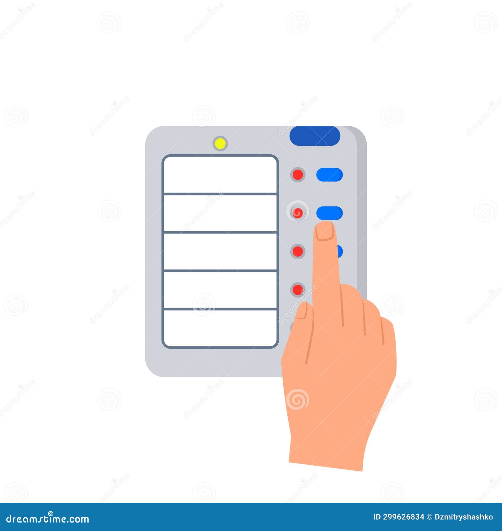 EVM machine with hand icon stock illustration. Illustration of politics ...