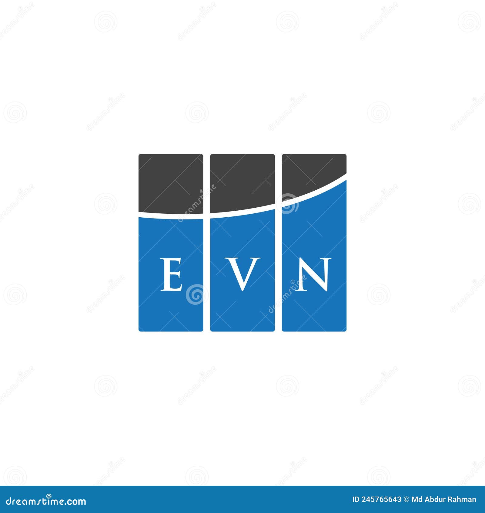 EVN Letter Logo Design on WHITE Background. EVN Creative Initials ...