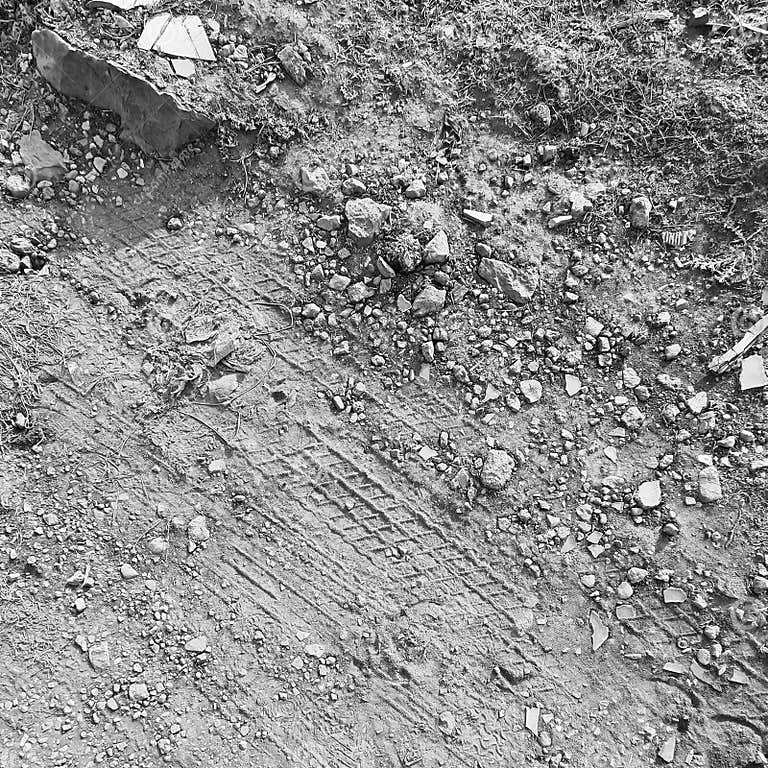 Black and White Ground Surface Texture with Tracks Stock Image - Image ...