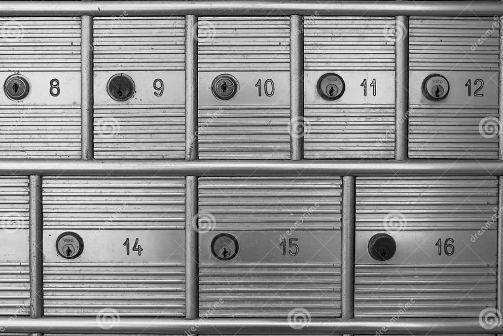 Black and White Texture of Post Office Mailboxes Stock Photo - Image of ...
