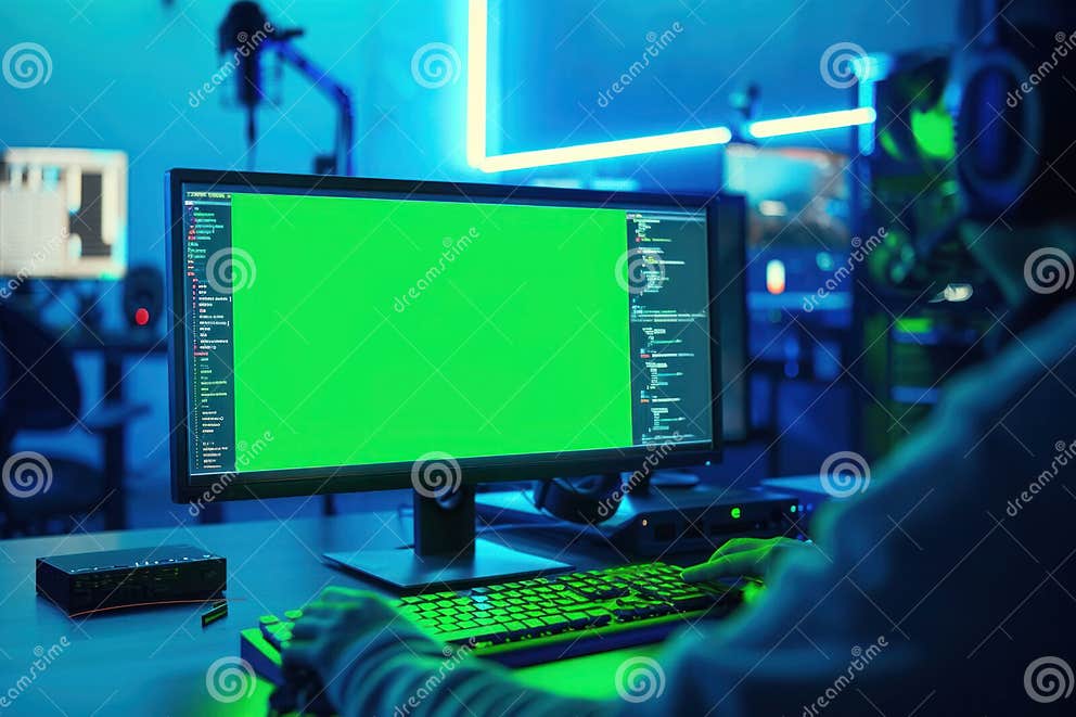 An Evocative Composition Featuring Someone Coding or Programming on a ...