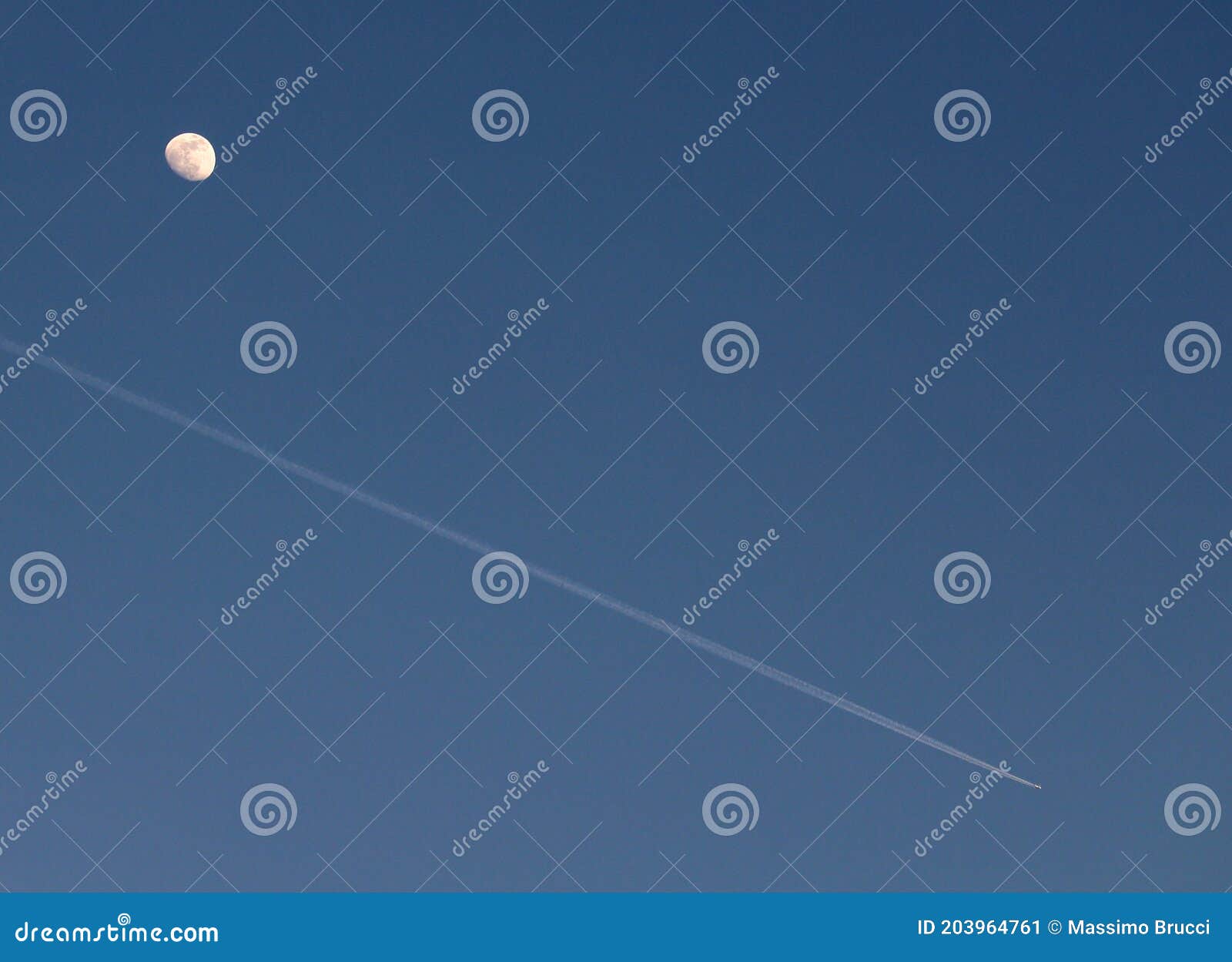 Full Moon with the Wake of an Airplane Stock Image - Image of eclipse ...