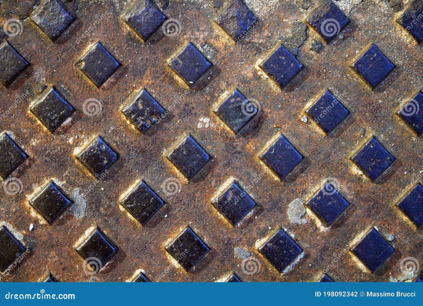 Texture of Metal Plate with Embossed Rhomboid Patterns Stock Photo ...