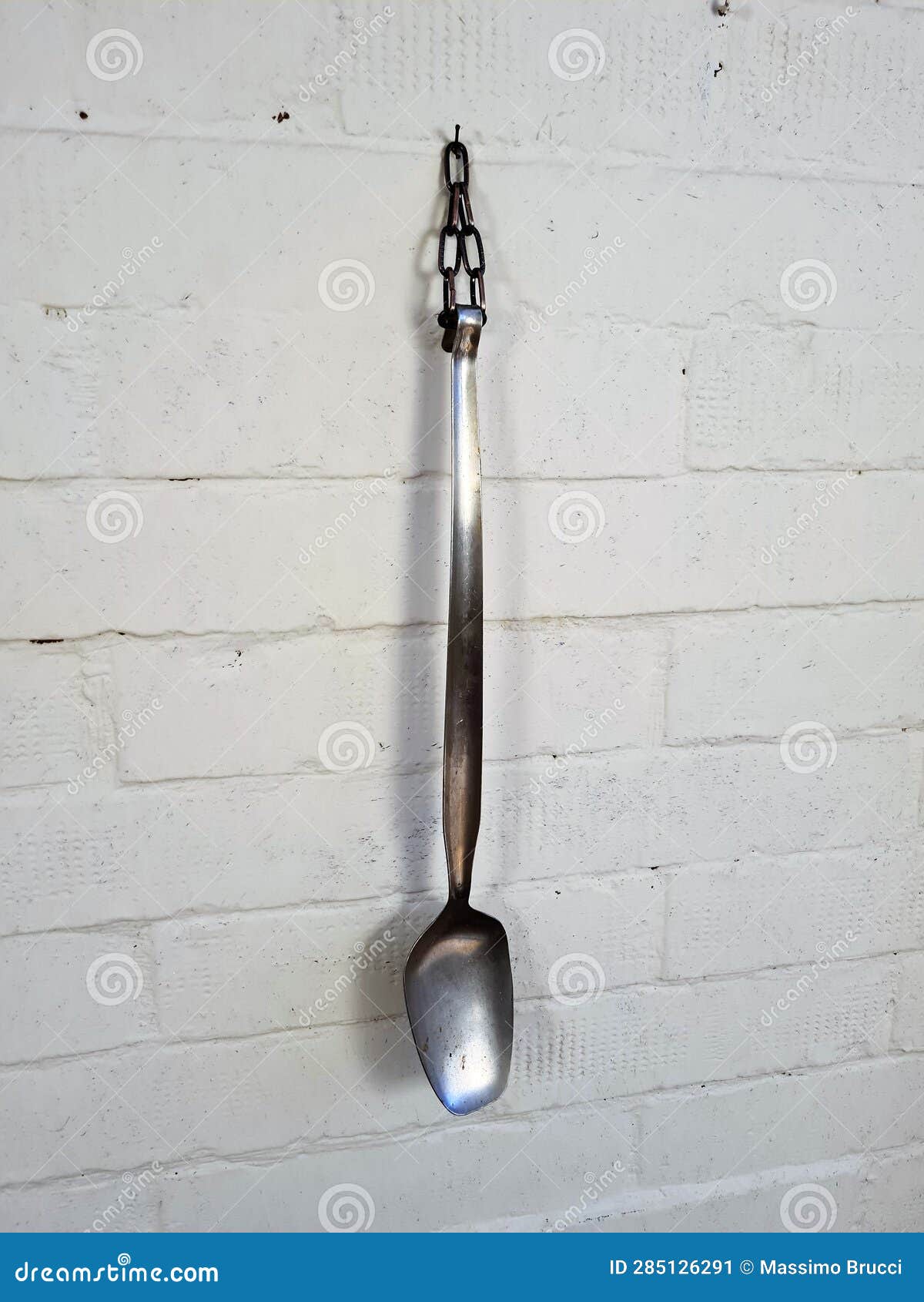 Old Ladle Hanging on the Wall Stock Image - Image of machine, light ...