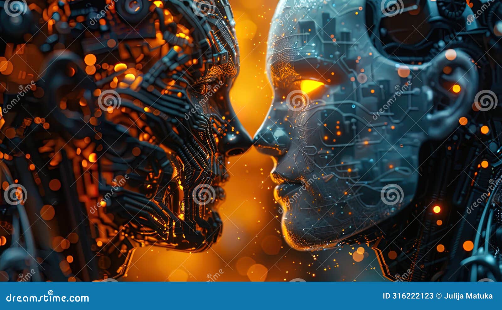 An Evocative Image Portraying the Duality of Human and Artificial ...