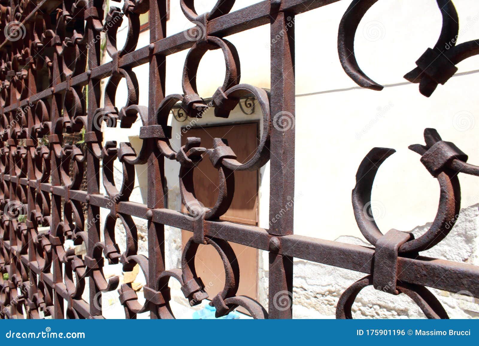 The Texture Of The Wrought-iron Grille On The Window.Close. Artistic ...