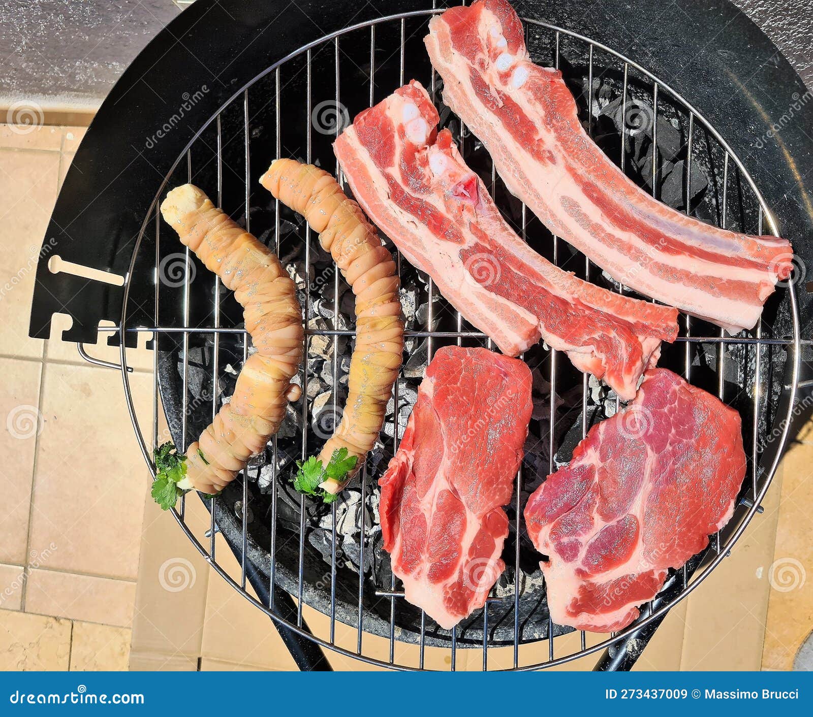 Various Types of Meat on the Grill Stock Image - Image of coal, cooking ...