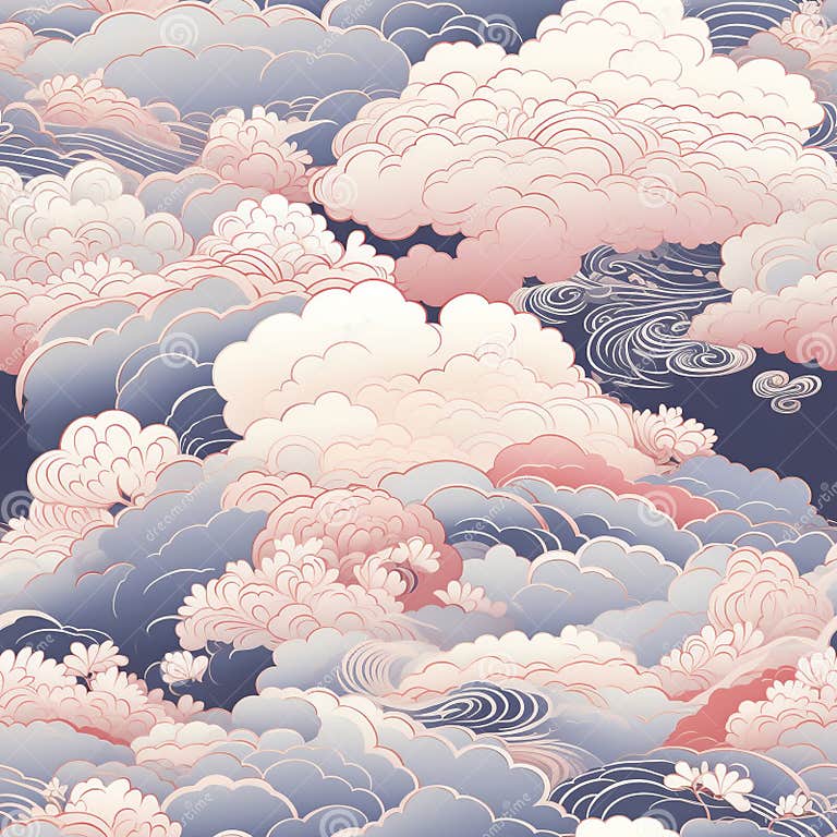Elegant Dance of Clouds and Winds Stock Illustration - Illustration of distinct, essence: 289357142