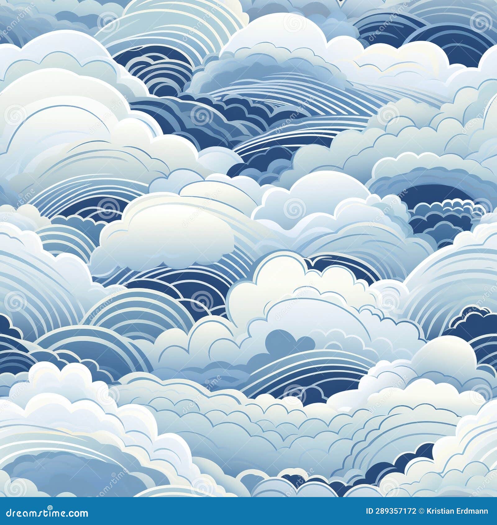 Elegant Dance of Clouds and Winds Stock Illustration - Illustration of ...