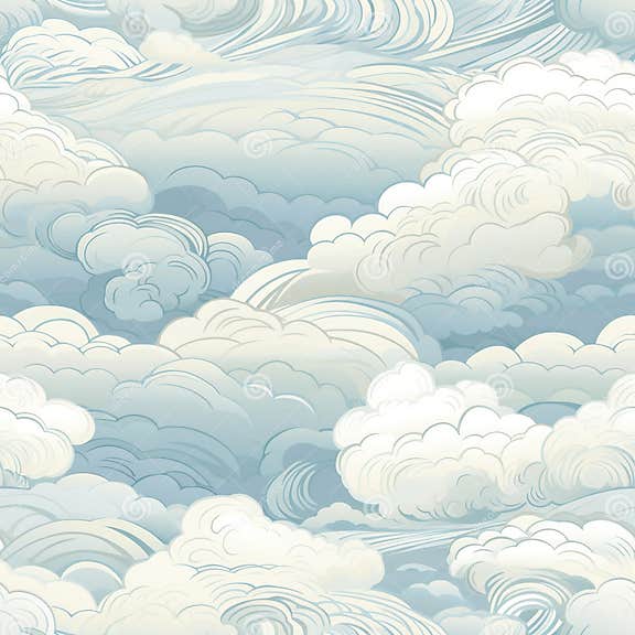 Elegant Dance of Clouds and Winds Stock Illustration - Illustration of evocative, design: 289357176