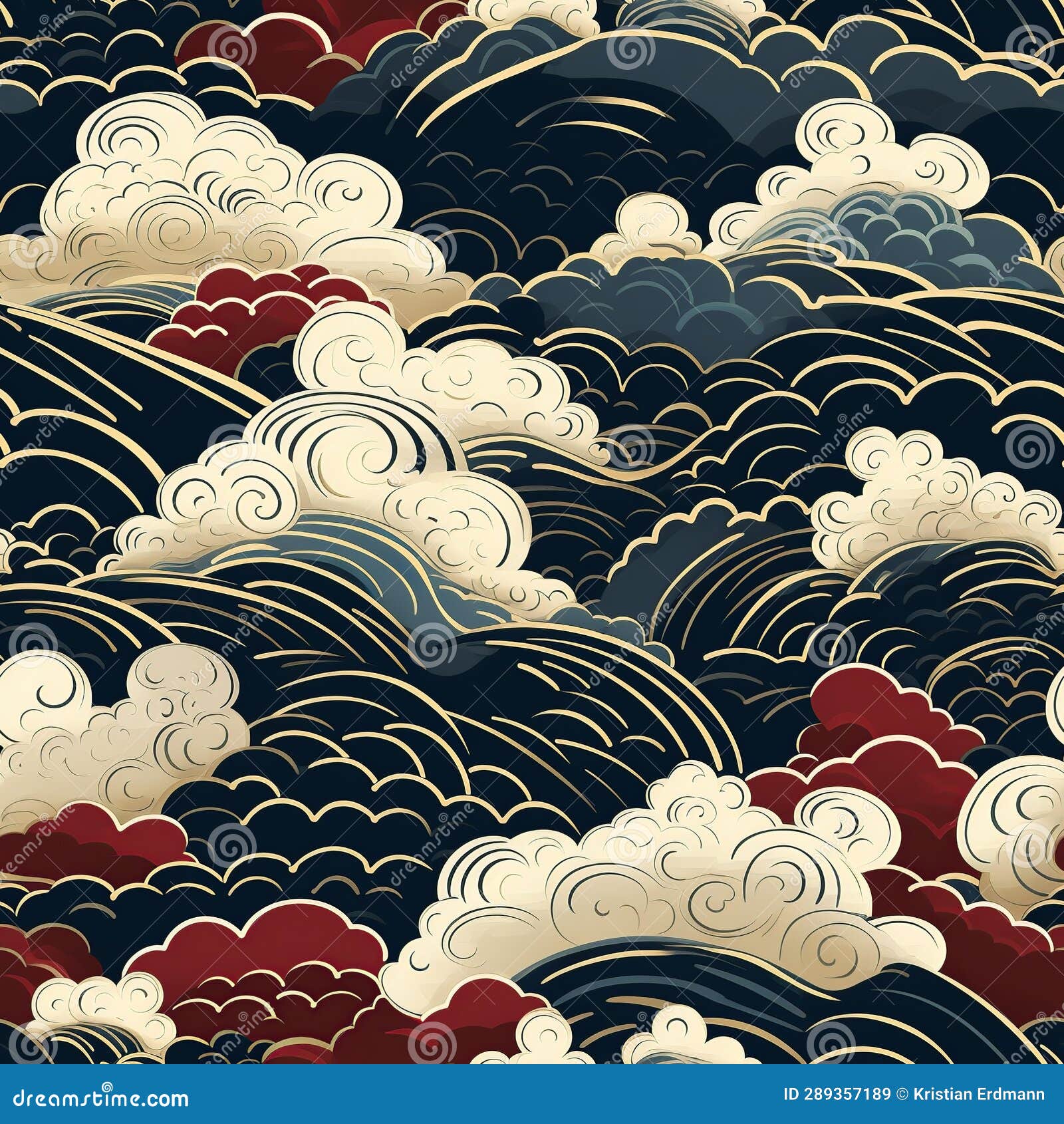 Elegant Dance of Clouds and Winds Stock Illustration - Illustration of ...