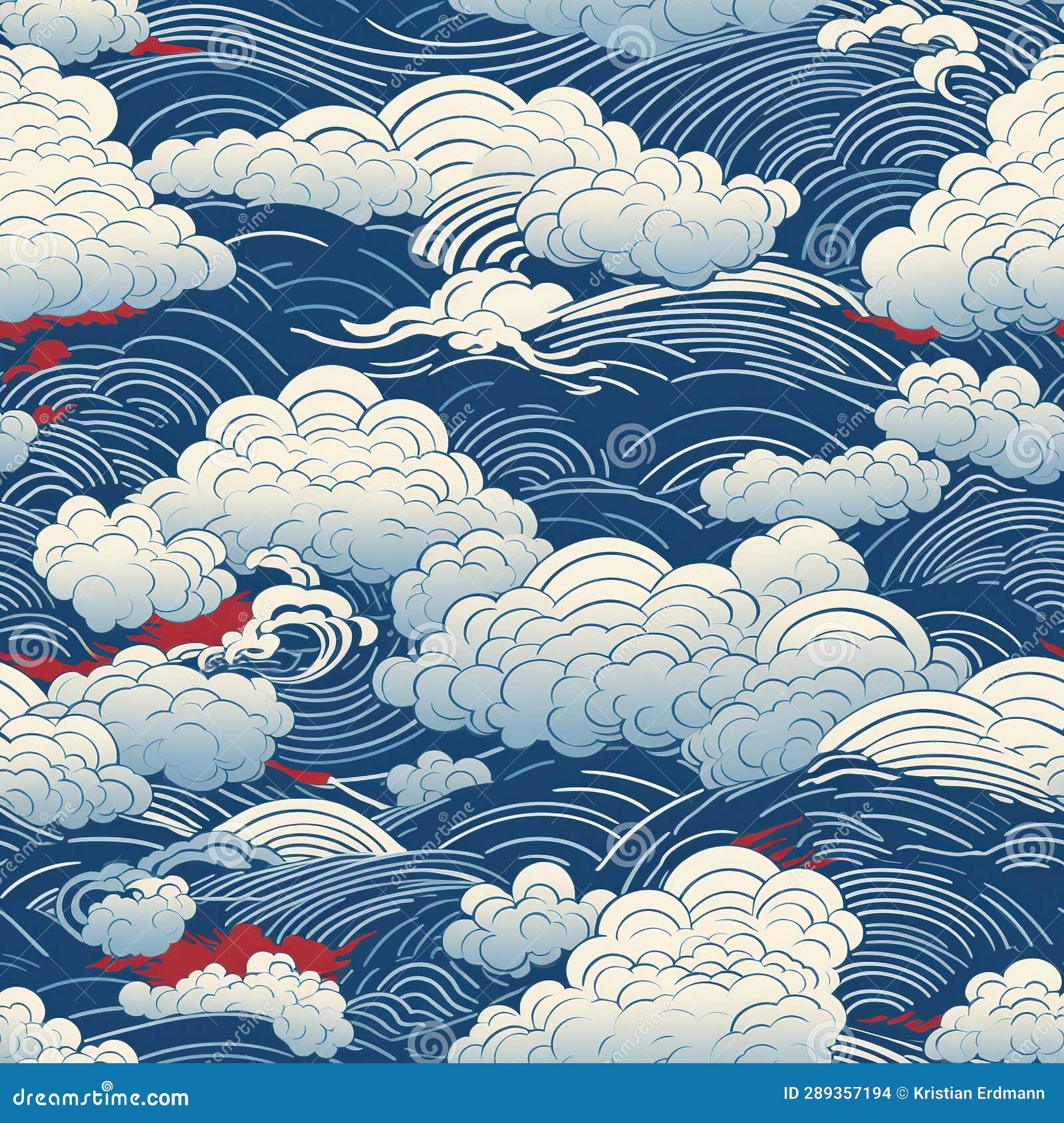 Elegant Dance of Clouds and Winds Stock Illustration - Illustration of ...