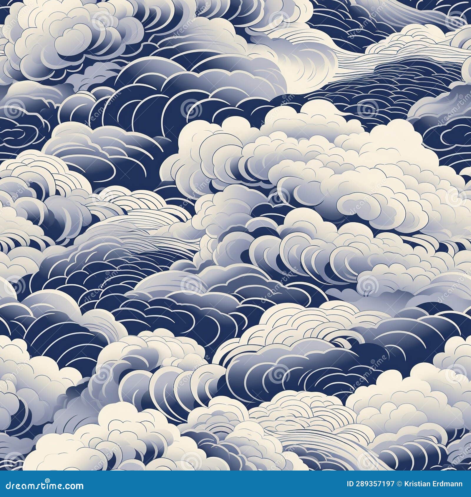 Elegant Dance of Clouds and Winds Stock Illustration - Illustration of ...