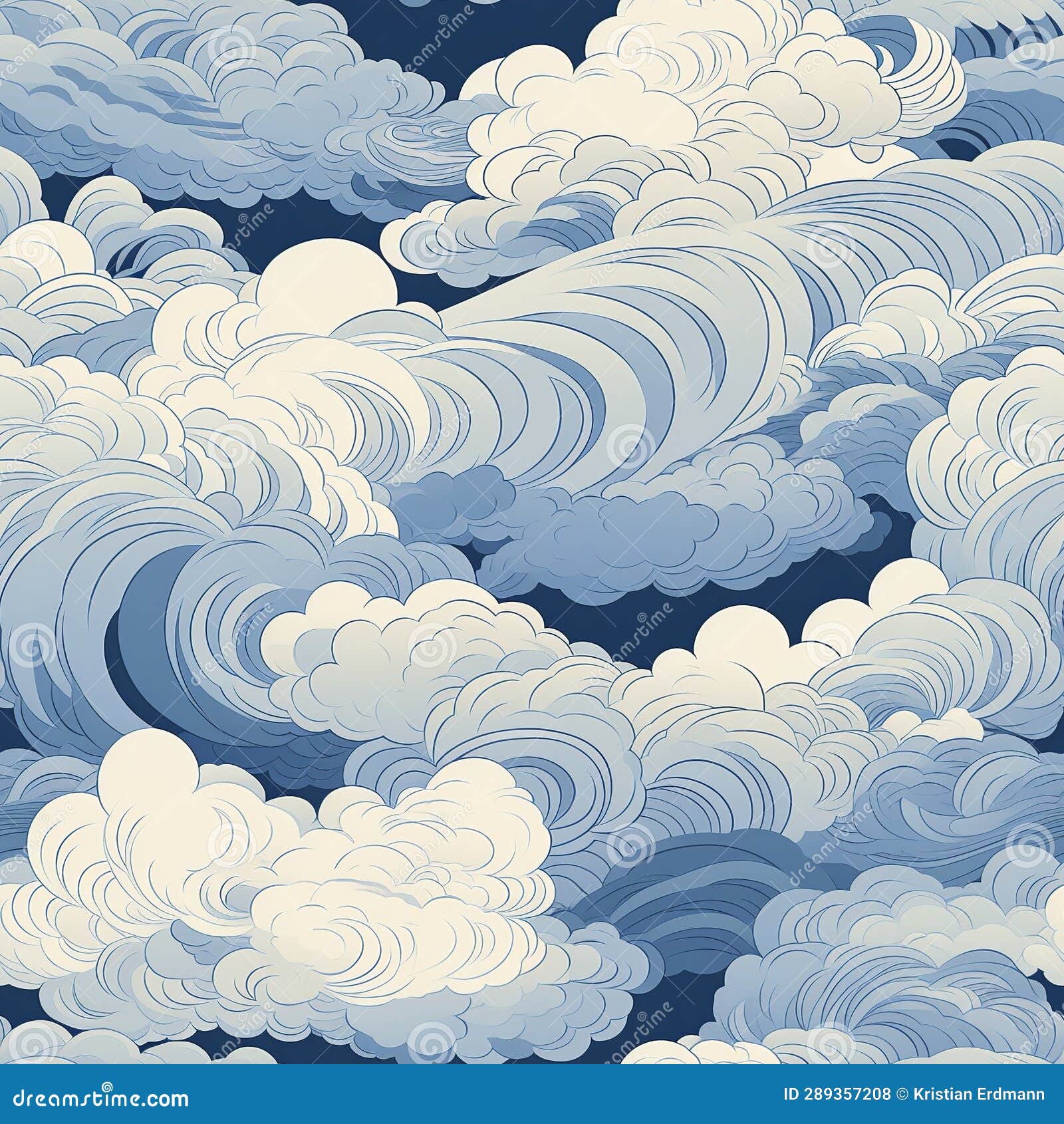 Elegant Dance of Clouds and Winds Stock Illustration - Illustration of sketch, forms: 289357208