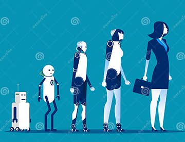 Evolution Android. Concept Cyborg Technology Vector Illustration Stock ...