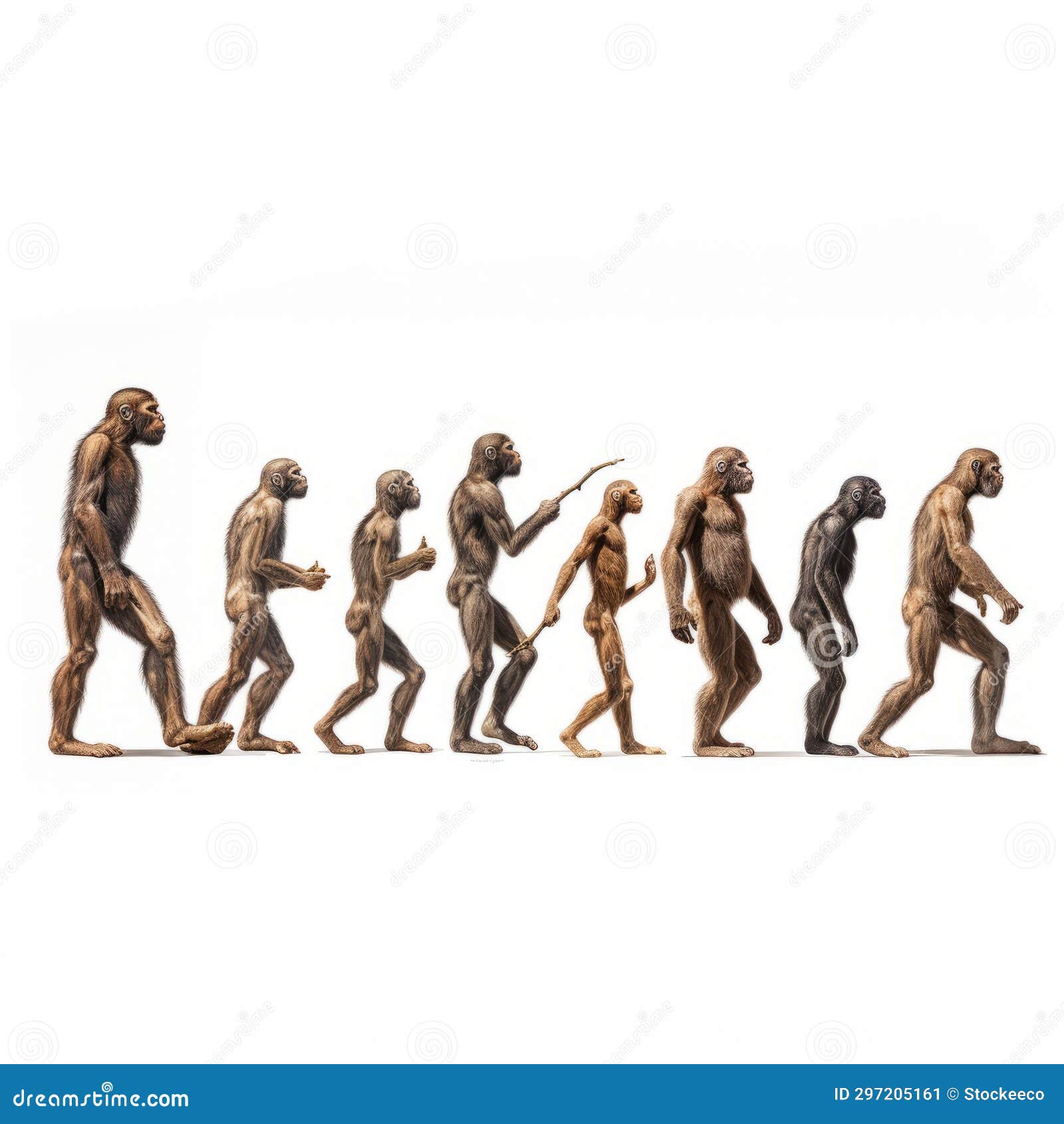 Evolution of Apes: 3d Concept Illustration in Aaron Siskind Style Stock Illustration ...